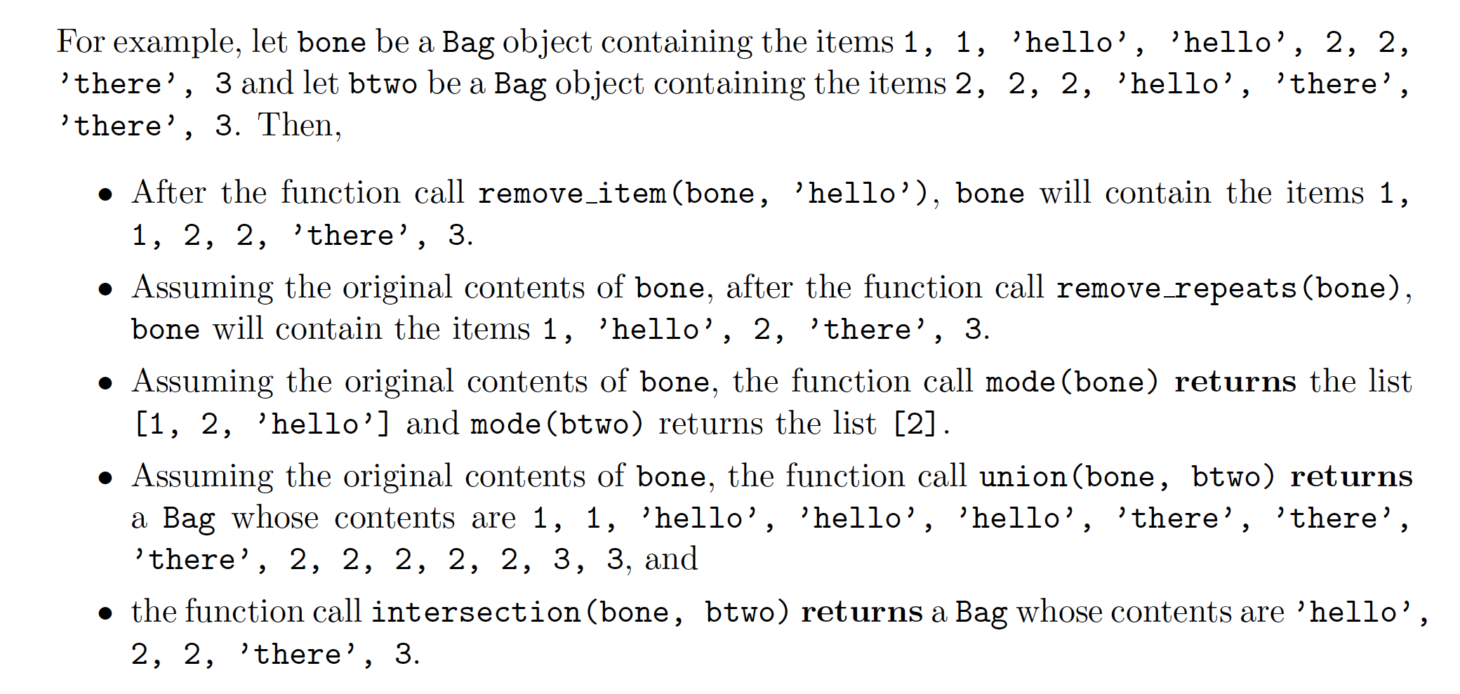 Solved Problem 2 [30 points ] Bags. You are given a class | Chegg.com
