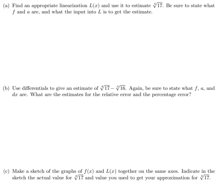 Solved (a) Find an appropriate linearization L(x) and use it | Chegg.com