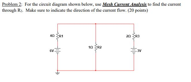 Solved Problem 2: For the circuit diagram shown below, use | Chegg.com