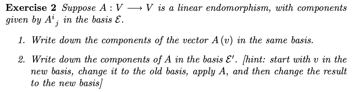 Solved Exercise 2 Suppose A:V V is a linear endomorphism, | Chegg.com
