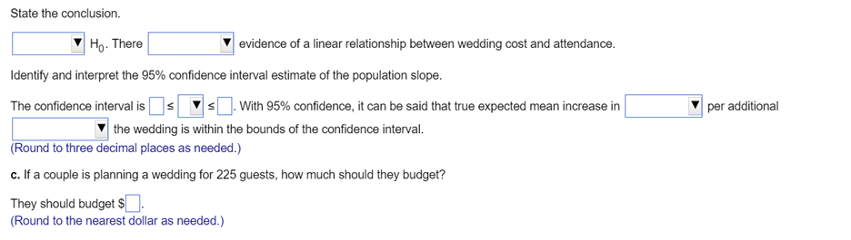 Solved Use the Regression tool on the accompanying wedding | Chegg.com