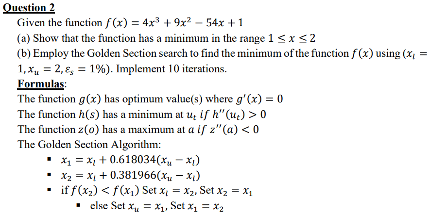 Solved Given the function f(x)=4x3+9x2−54x+1 (a) Show that | Chegg.com
