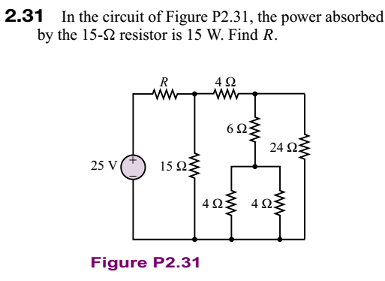 Solved 2.31 In the circuit of Figure P2.31, the power | Chegg.com
