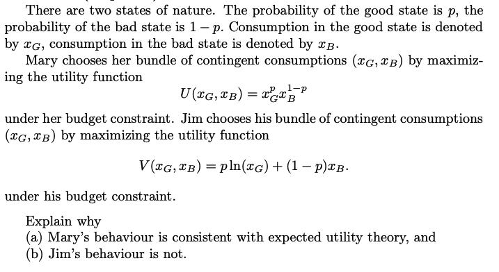 Solved There are two states of nature. The probability of | Chegg.com