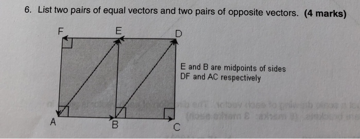 Solved 6. List two pairs of equal vectors and two pairs of | Chegg.com
