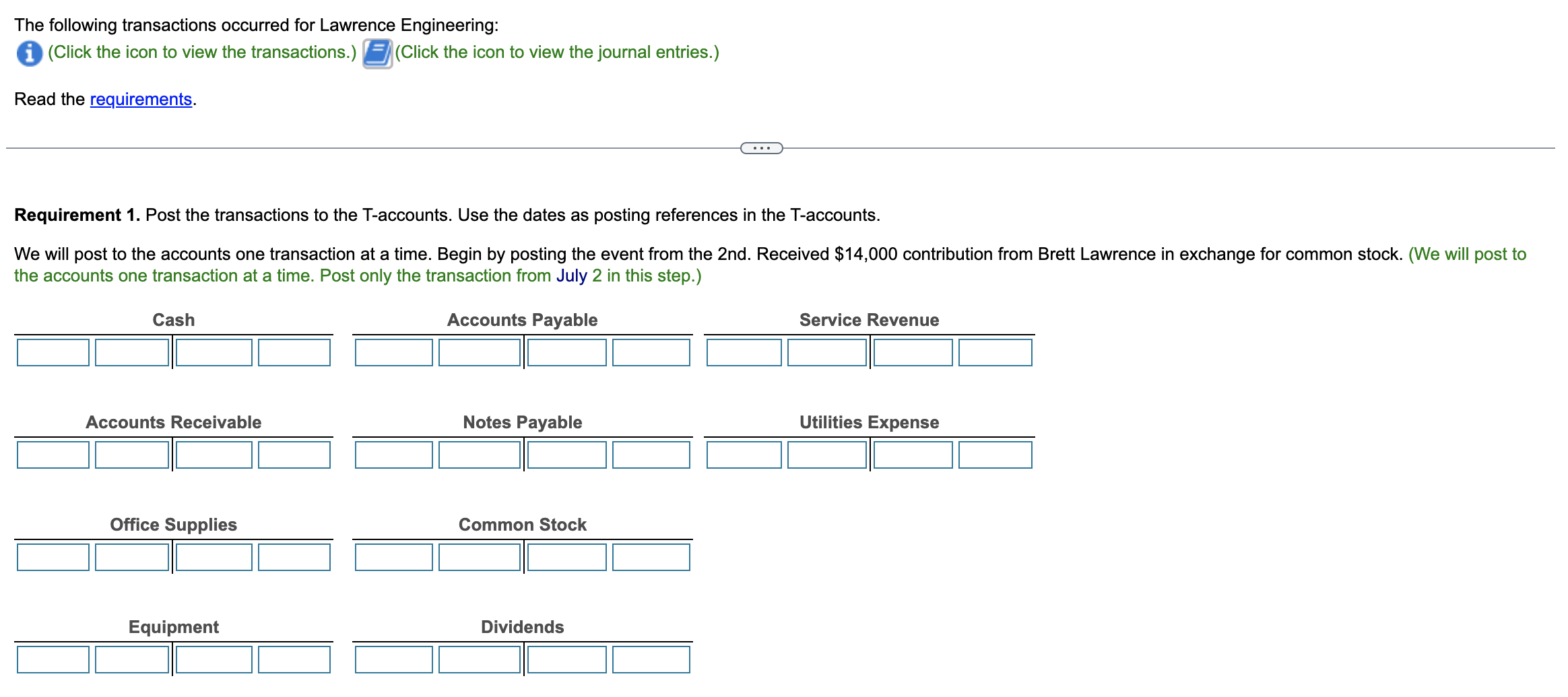 Solved The Following Transactions Occurred For Lawrence