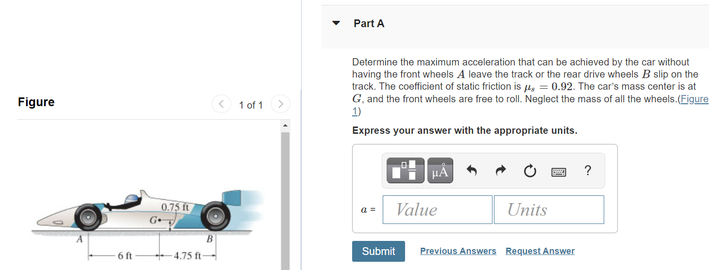 Solved Part A Determine the maximum acceleration that can be | Chegg.com
