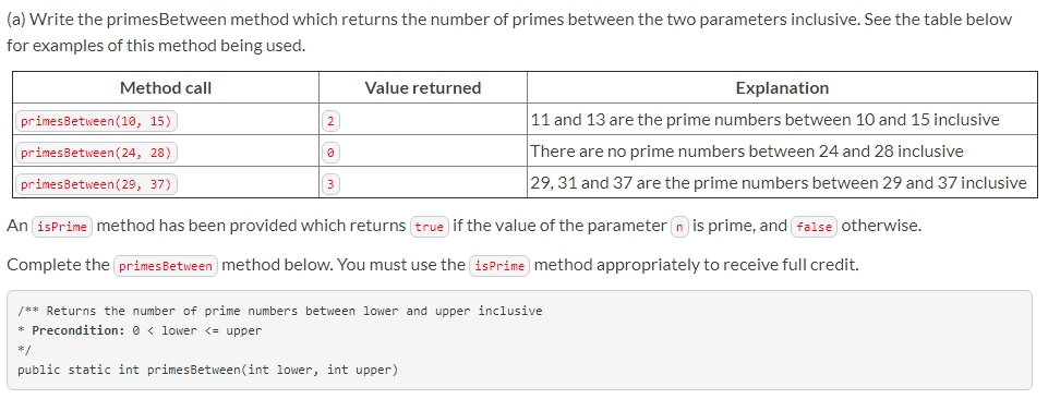 Solved SEP The PrimeFinder class below contains several | Chegg.com