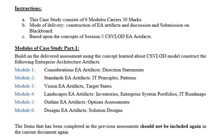 Instructions: a. This Case Study consists of 6 | Chegg.com