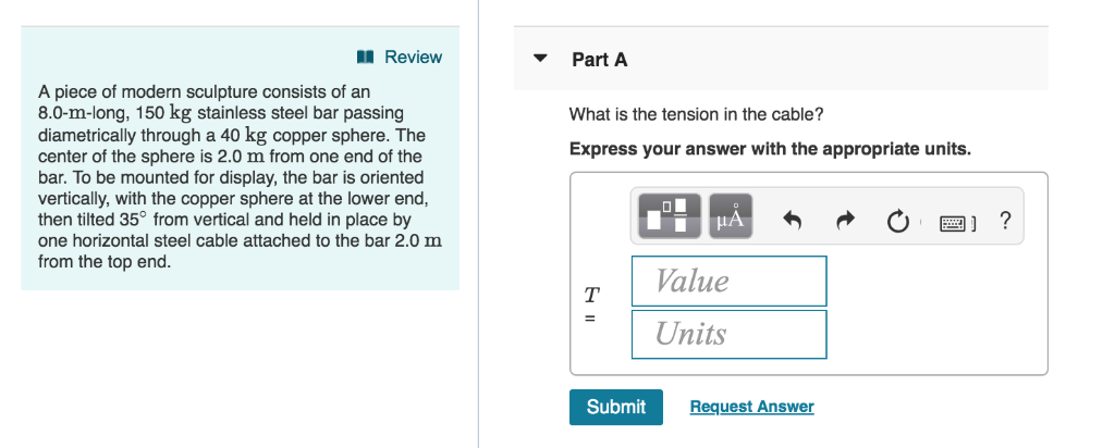 Solved Part A Review A piece of modern sculpture consists of | Chegg.com