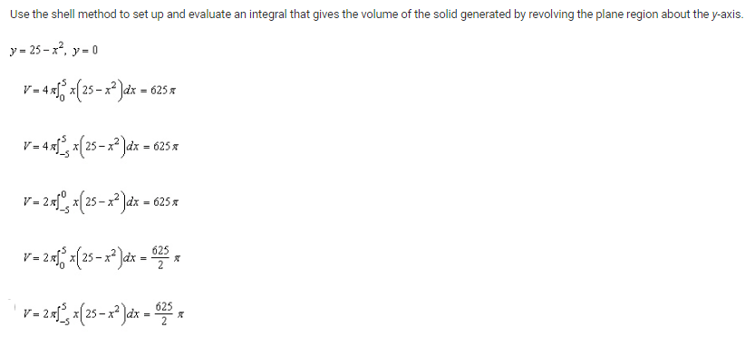 Solved Use the shell method to set up and evaluate an | Chegg.com