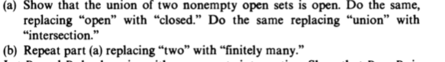 Solved (a) Show that the union of two nonempty open sets is | Chegg.com