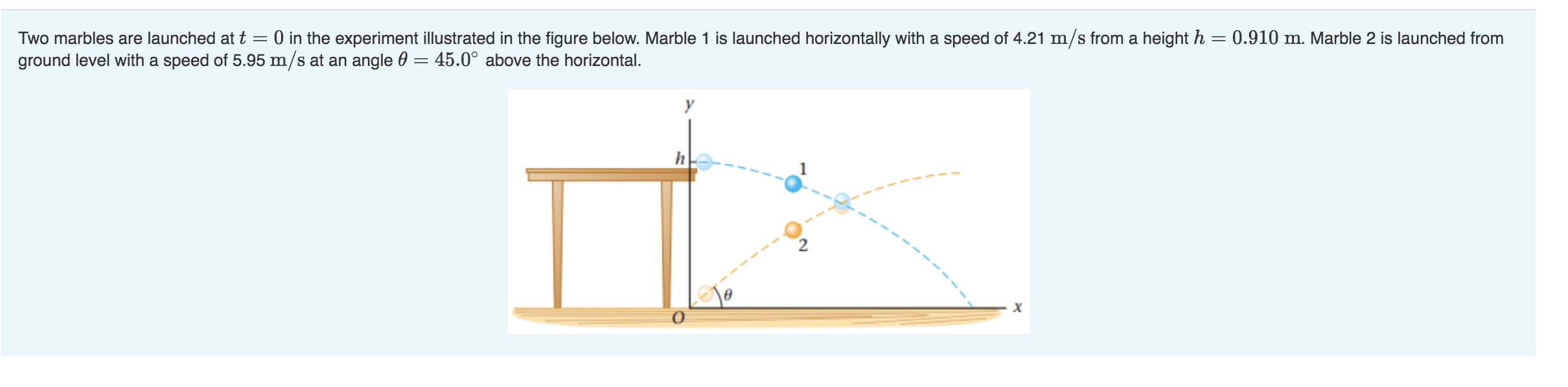 Solved Where do the marbles collide given that gravity | Chegg.com