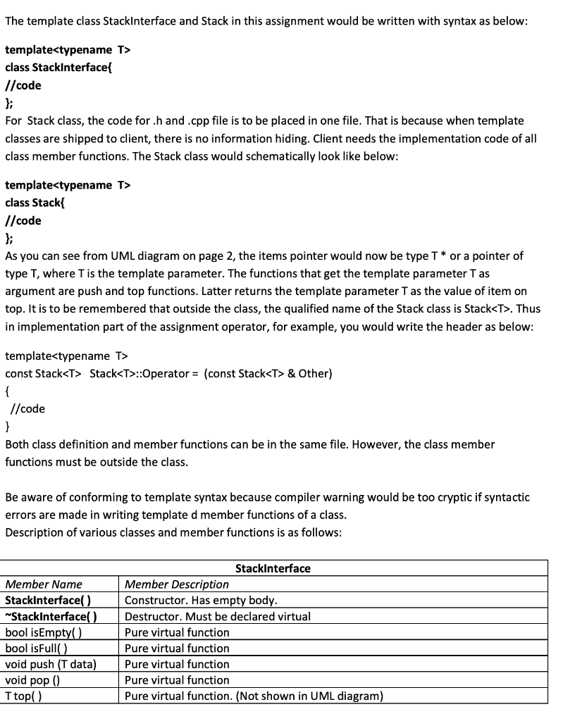 Solved CS52 Lab 10(Self Growing Templated Stack) | Chegg.com