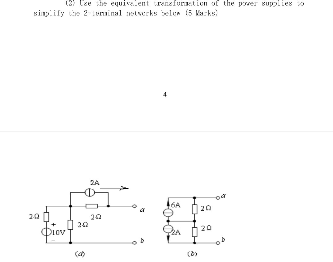 Solved (2) Use the equivalent transformation of the power | Chegg.com