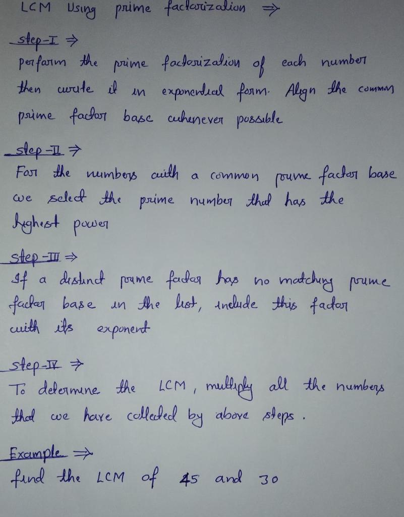 Solved Write a pseudocode using the steps below to find LCM | Chegg.com