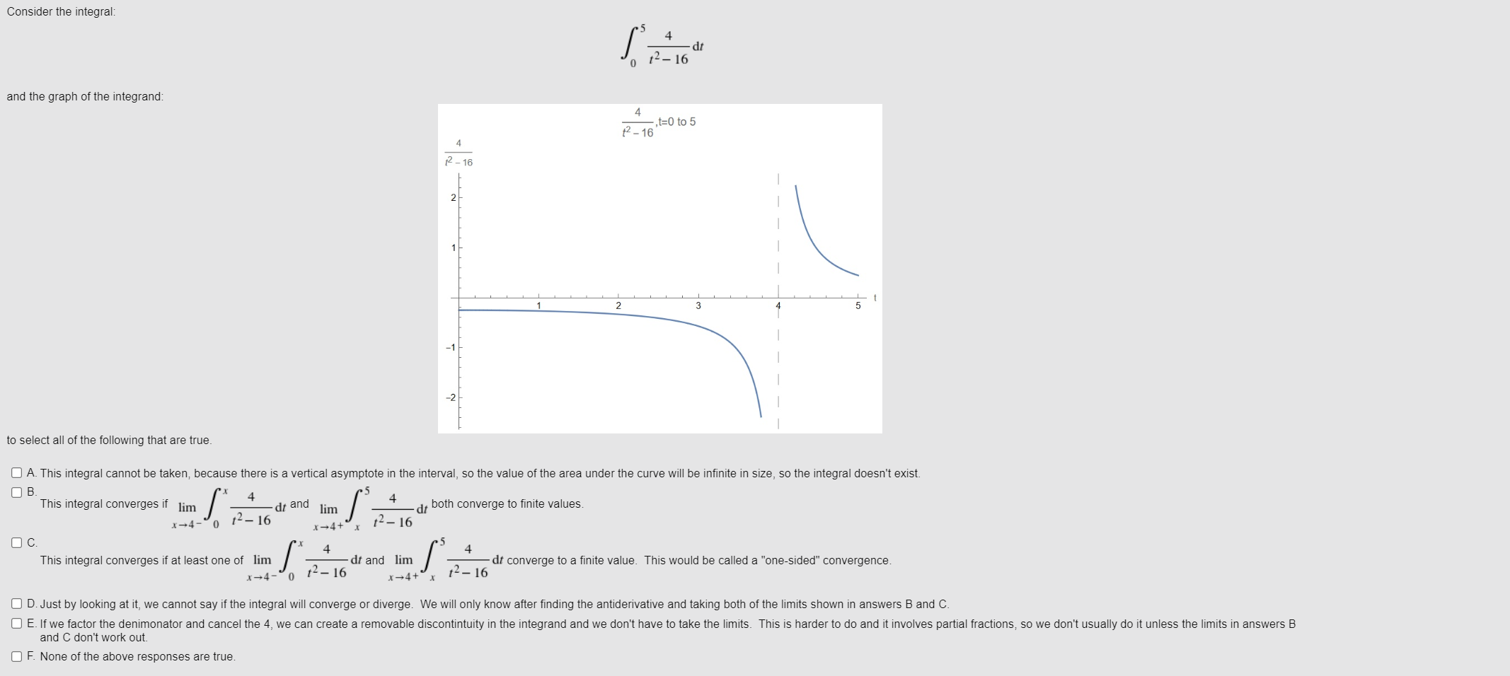 [Solved]: Consider the integral: and the graph of the inte