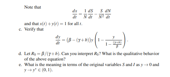Solved Consider The Following Sis Epidemic Model With