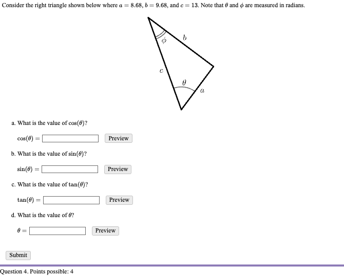 Solved Consider the right triangle shown below where | Chegg.com