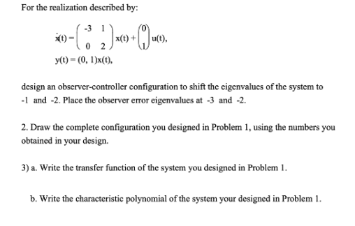 Solved For the realization described by: | Chegg.com