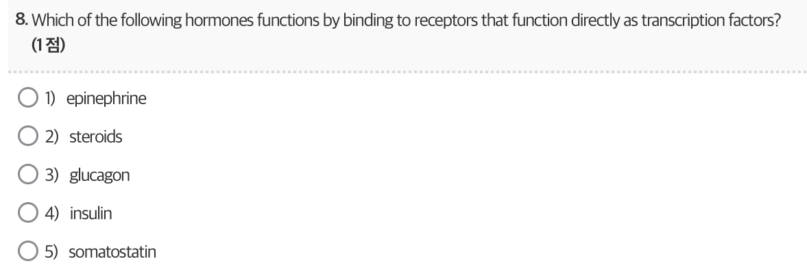 Solved Which of the following hormones functions by binding | Chegg.com