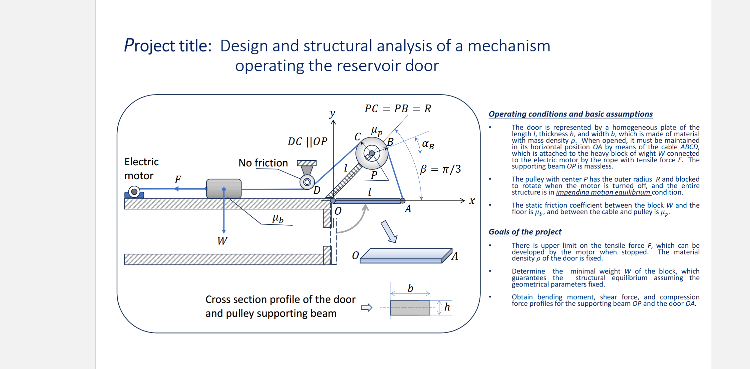 Solved Project title: Design and structural analysis of ﻿a | Chegg.com