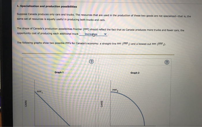 Solved 1. Specialization and production possibilities | Chegg.com Solved 1. Specialization and production possibilities | Chegg.com