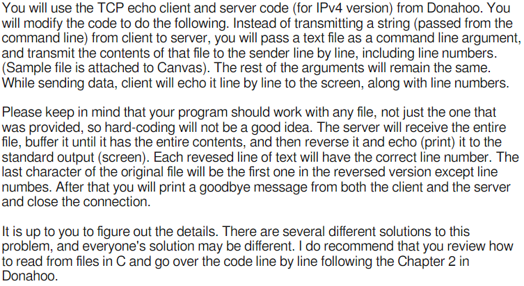 Solved You will use the ICP echo client and server code (for | Chegg.com