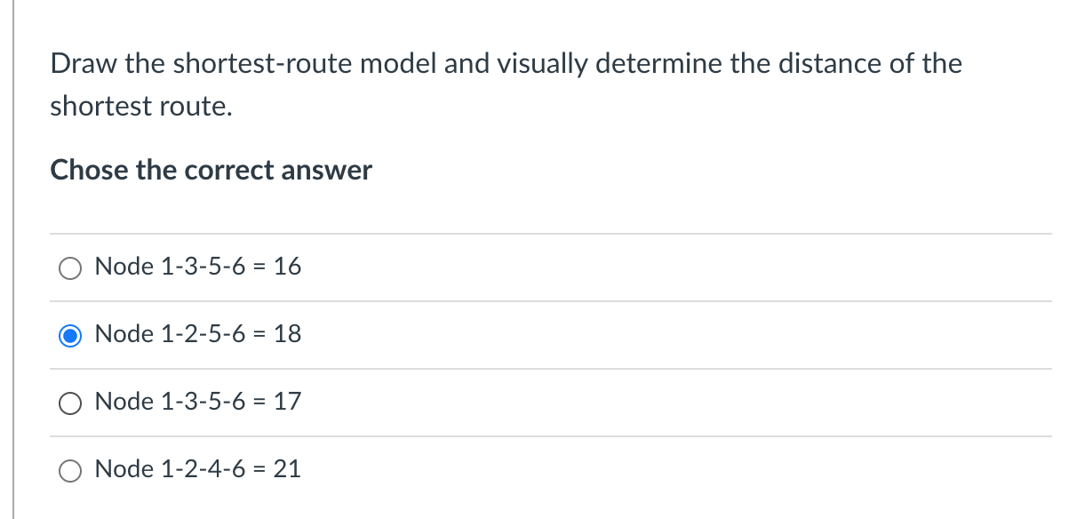 Solved Find the shortest route from Node 1 to Node 6 . (The | Chegg.com