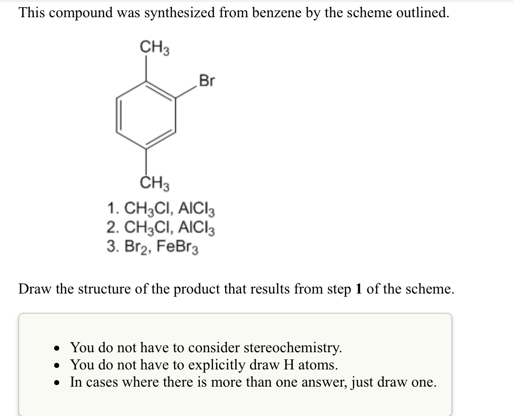 Solved This compound was synthesized from benzene by the | Chegg.com