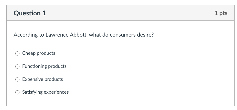 Solved According to Lawrence Abbott, what do consumers | Chegg.com