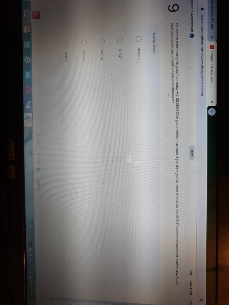 Solved: Nts Business Finance X Chapter 5 Assessment X + Ne... | Chegg.com