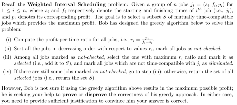 Solved Recall the weighted Interval Scheduling problem: | Chegg.com