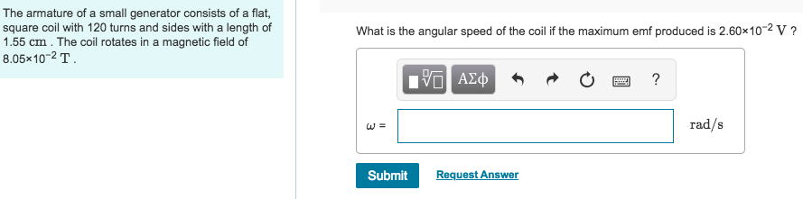 Solved The armature of a small generator consists of a flat, | Chegg.com