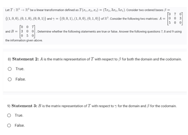 Solved TO 7 0 5 00 Let T: R +R be a linear transformation | Chegg.com
