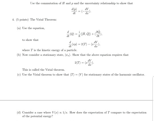 Solved Use the commutation of and p and the uncertainty | Chegg.com