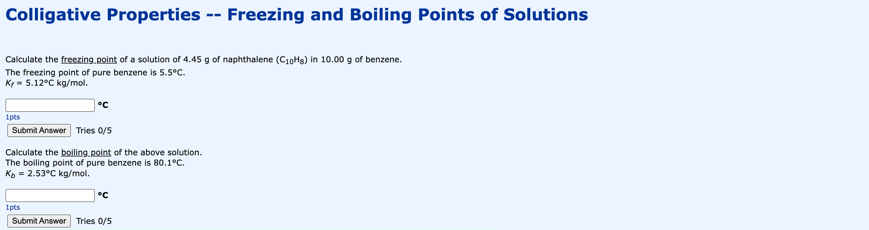 Solved Calculate the freezing_point of a solution of 4.45 g | Chegg.com