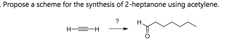 Solved Propose a scheme for the synthesis of 2-heptanone | Chegg.com