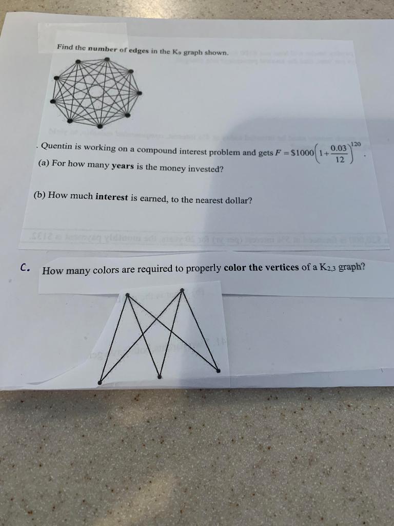 Solved Find the number of edges in the K, graph shown. | Chegg.com
