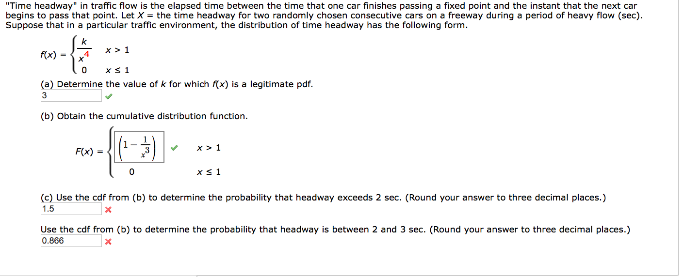 Solved "Time headway" in traffic flow is the elapsed time | Chegg.com