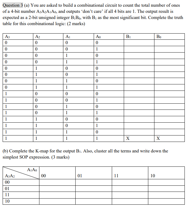 Solved Question 3 (a) You are asked to build a combinational | Chegg.com