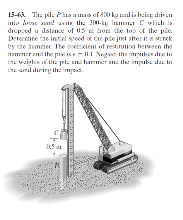Solved 15-63. The pile P has a mass of 800 kg and is being | Chegg.com