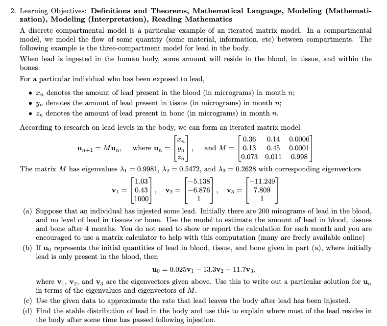 Learning Objectives: Definitions and Theorems, | Chegg.com