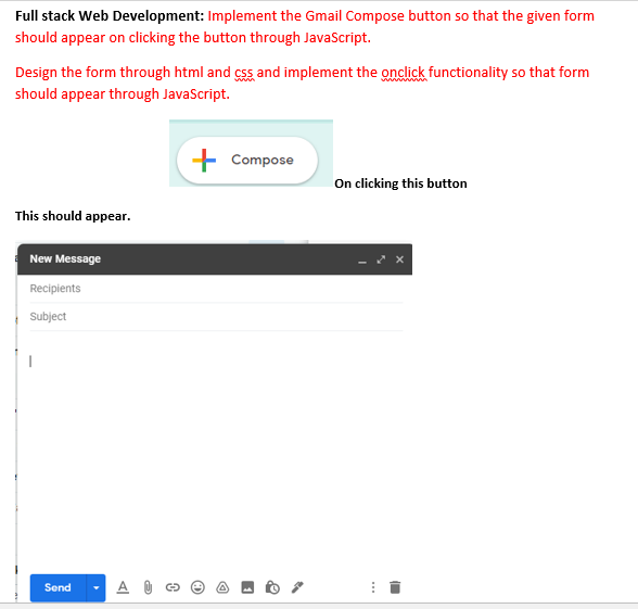 Solved Full stack Web Development: Implement the Gmail | Chegg.com