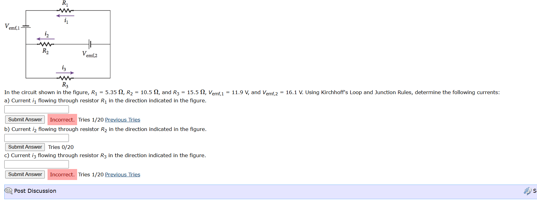 Solved ai1 ﻿flowing through resistor R1 in ﻿the direction | Chegg.com