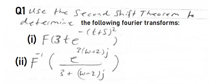 Solved Q1 use the second Shift Theorem to determine the | Chegg.com