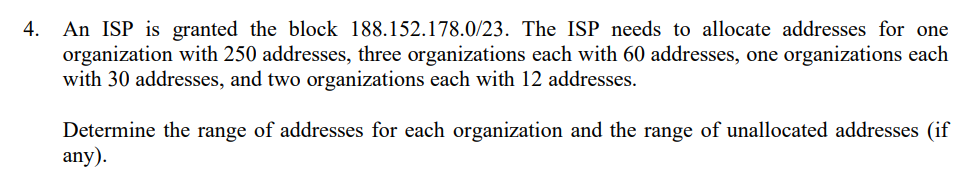 Solved An ISP is granted the block 188.152.178.0/23. The ISP | Chegg.com