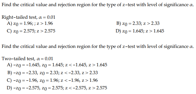 Solved Find the critical value and rejection region for the | Chegg.com