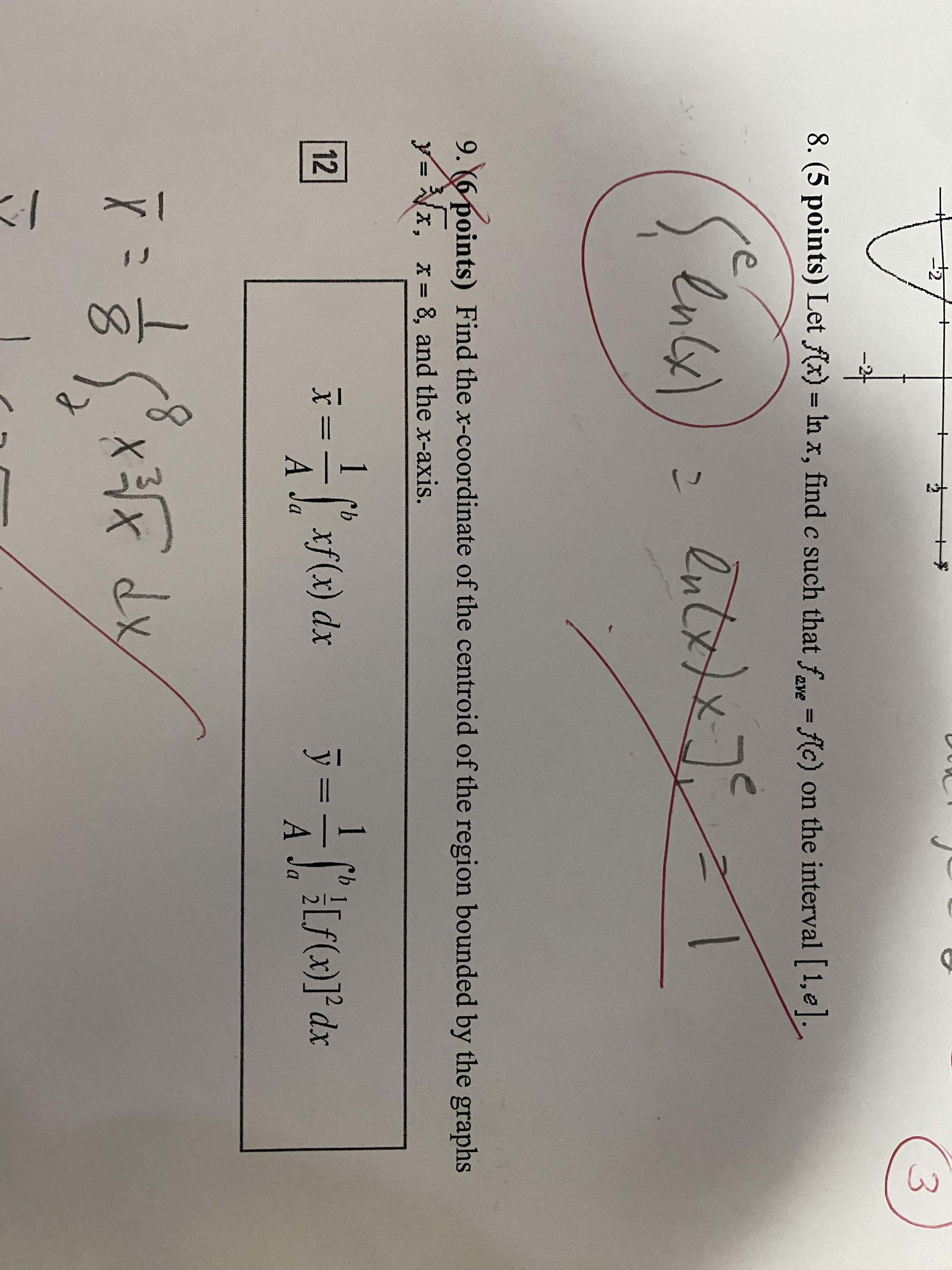 Solved 8. (5 points) Let \\( f(x)=\\ln x \\), find \\( c \\) | Chegg.com