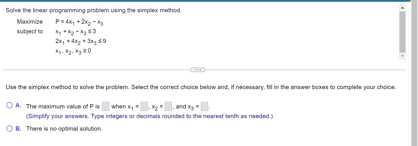 Solved Solve the linear programming problem using the | Chegg.com